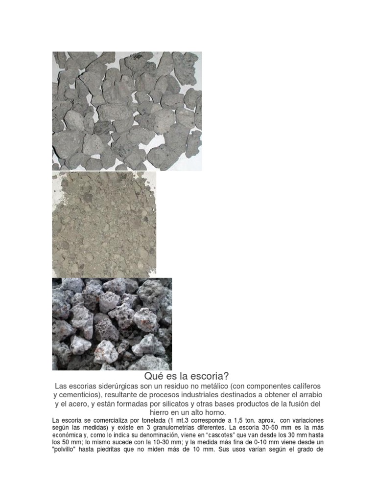 Qué Es La Escoria | PDF | Materiales | Industrias