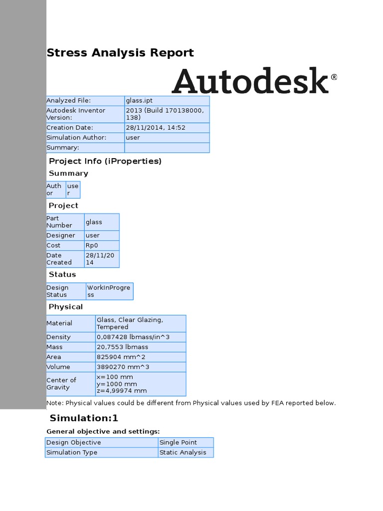 Glass Stress Analysis Report 28-11-2014 - 1 | PDF | Stress–Strain ...
