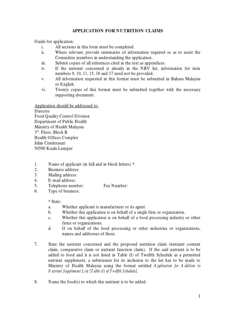 Nutrition Claims Application Guide | PDF | Evidence Based Medicine ...