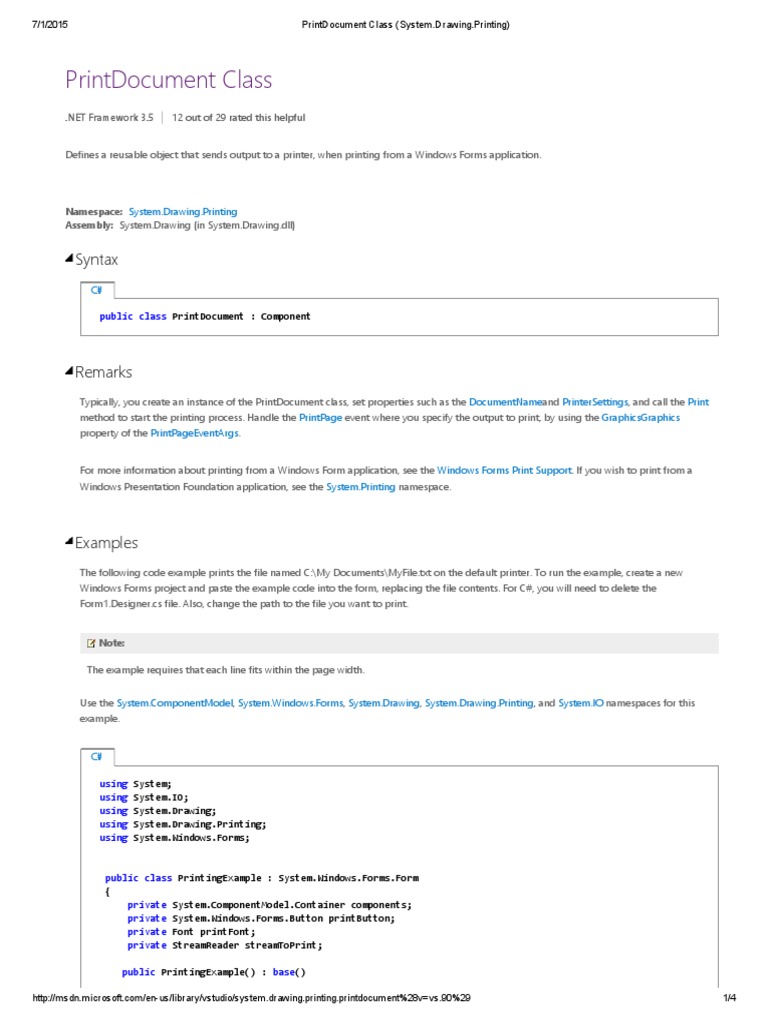Windows Forms Printing Guide | PDF | Windows Xp | Microsoft Windows