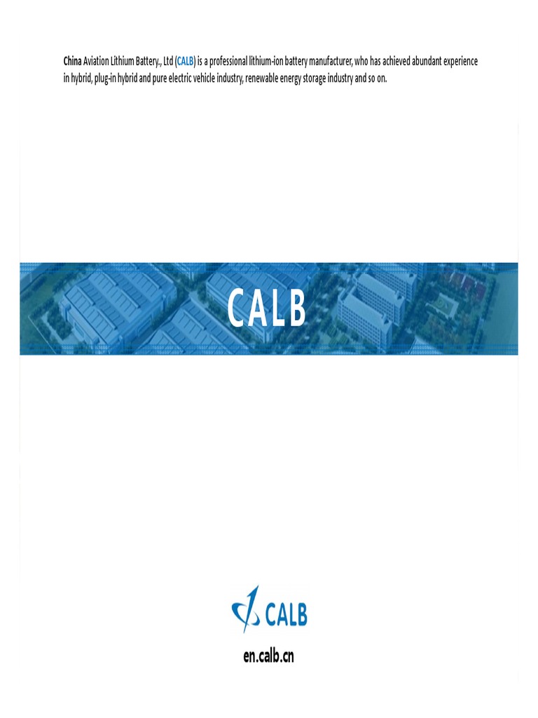 CALB Presentation | PDF | Electric Vehicle | Battery (Electricity)
