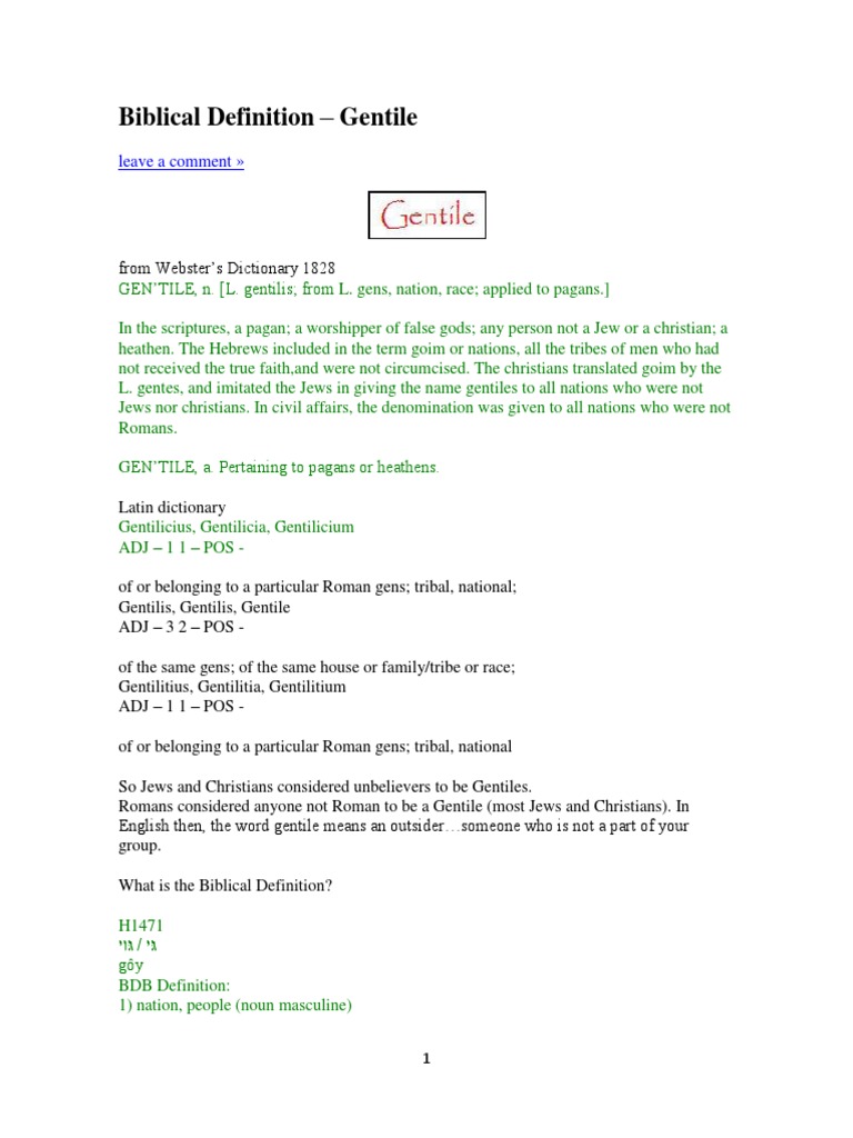 Biblical Definition Gentile | PDF | Gentile | Israelites