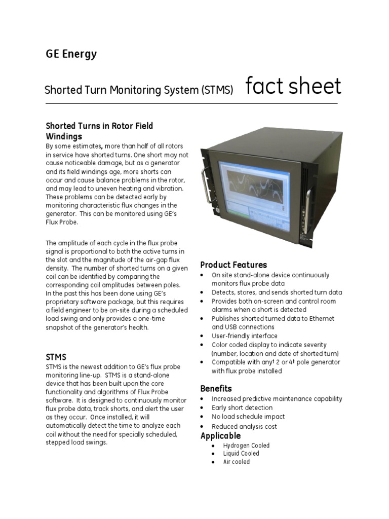 Shorted Turn Monitoring System (STMS) Fact Sheet | PDF | Technology ...