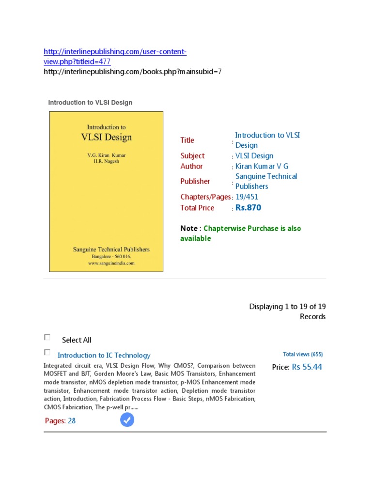 VLSI Book | PDF | Cmos | Mosfet