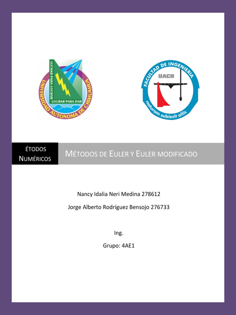Métodos de Euler y Euler Modificado | PDF | Análisis numérico | Integral