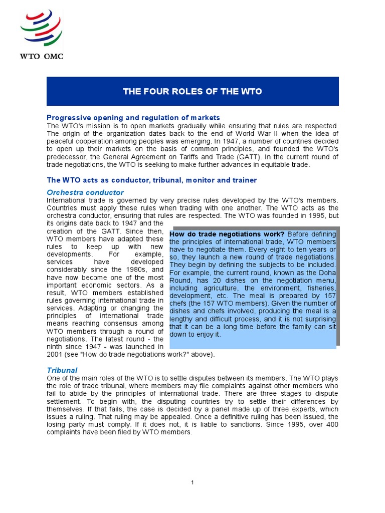 Role of Wto | PDF