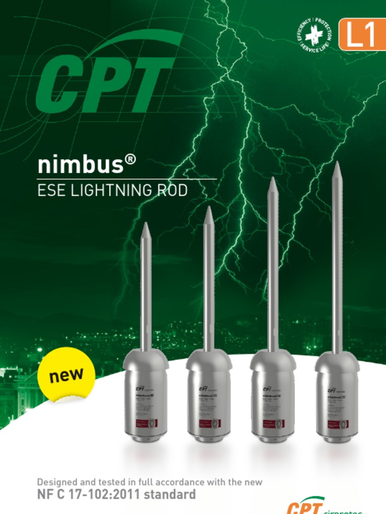 Cpt Cirprotec l1 Lightning Rod Ese Nimbus Nfc17102 2011 | Lightning ...