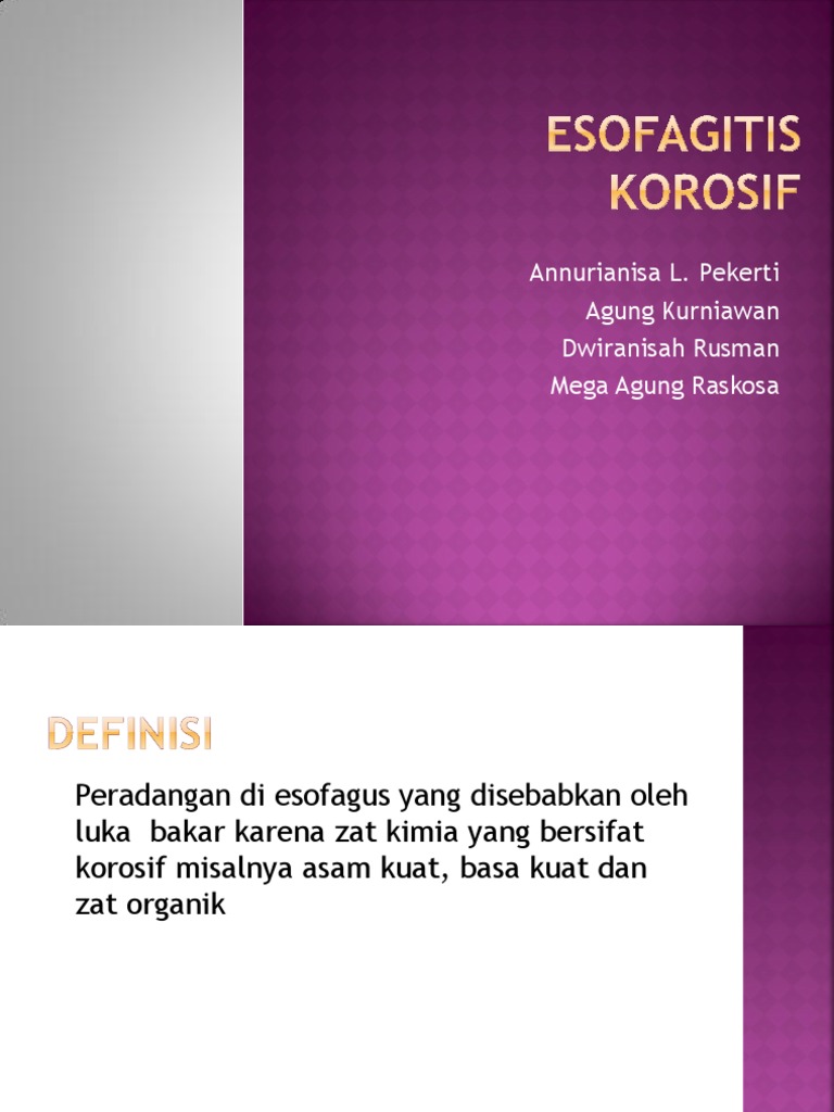 Esofagitis Korosif: Penyebab dan Dampak | PDF
