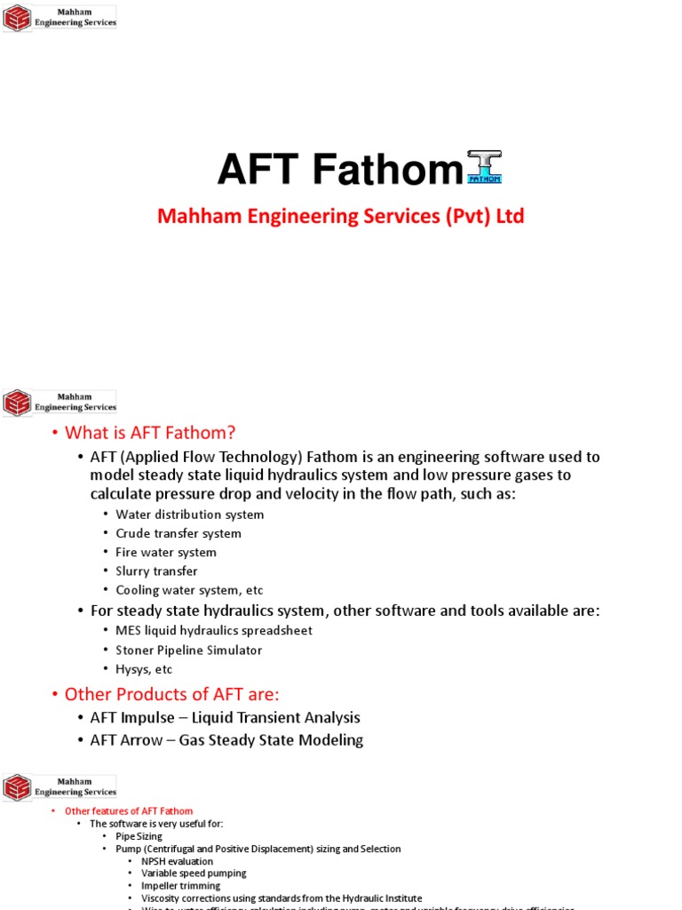 Model Liquid Hydraulics with AFT Fathom | PDF | Fluid Dynamics | Pump