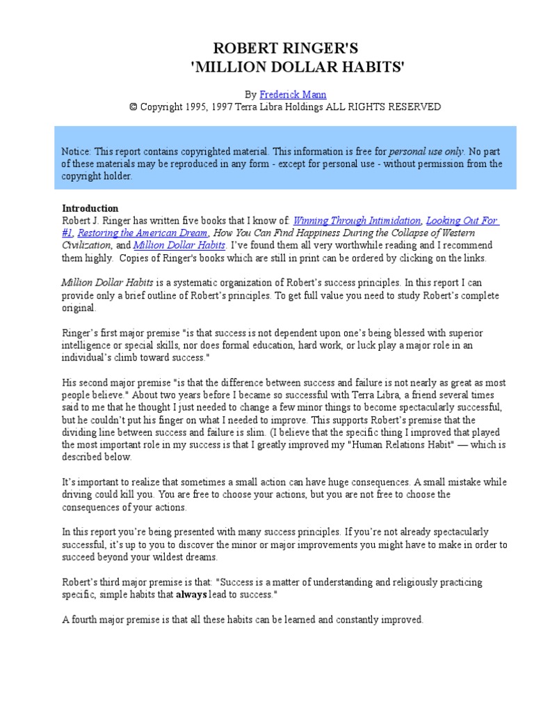 Robert Ringer | PDF | Reality | Morality