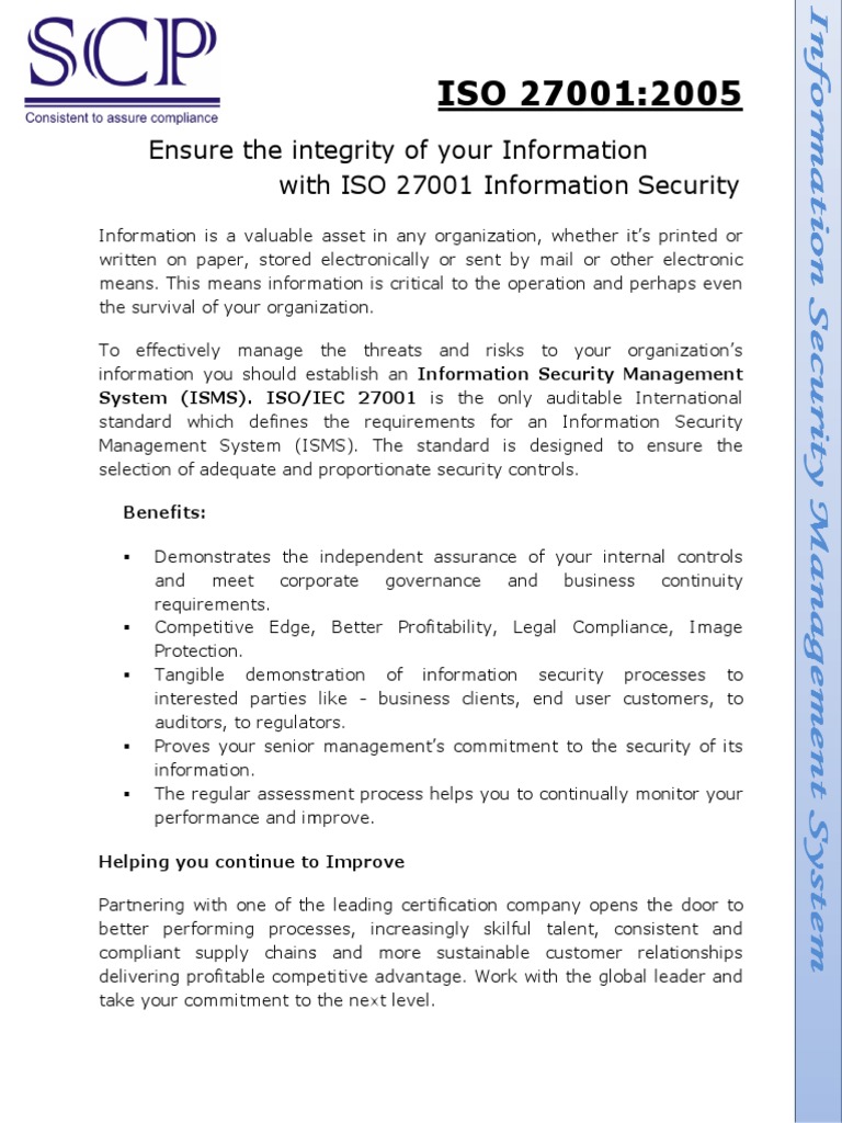 Iso 27001:2005 Iso 27001:2005 | PDF | Information Security ...