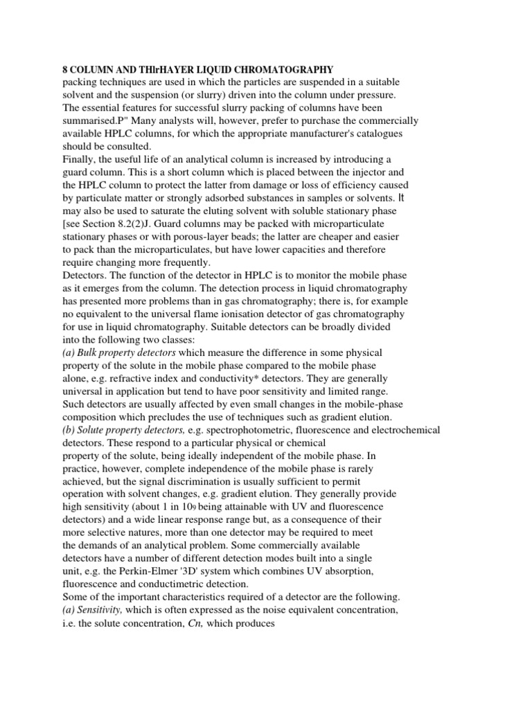 8 Column and Thlrhayer Liquid Chromatography: (A) Bulk Property ...