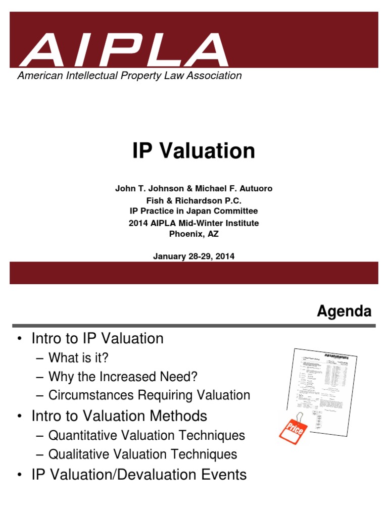IP Valuation Methods and Techniques | PDF | Valuation (Finance) | Patent