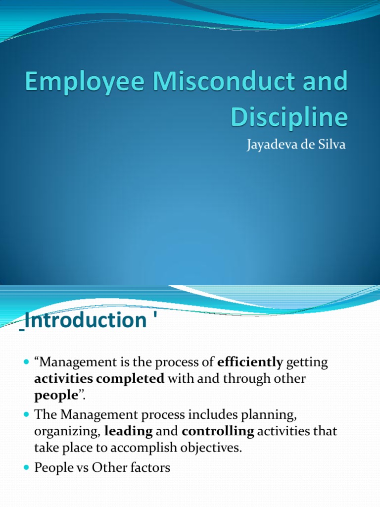 Employee Discipline/ Misconduct | PDF | Human Resource Management ...