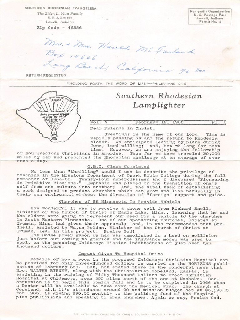 Nutt Ziden Helen 1965 Rhodesia (Zimbabwe) | PDF | Evangelism | Faith