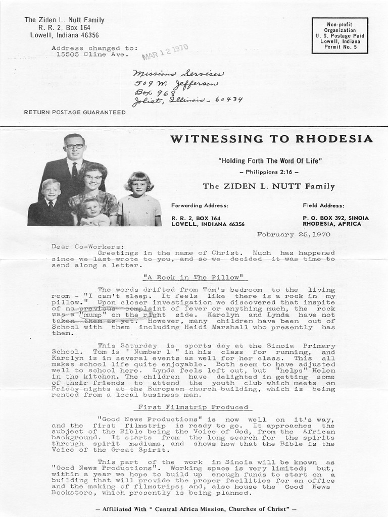 Nutt Ziden Helen 1970 Rhodesia (Zimbabwe) | PDF | Sermon | The Gospel
