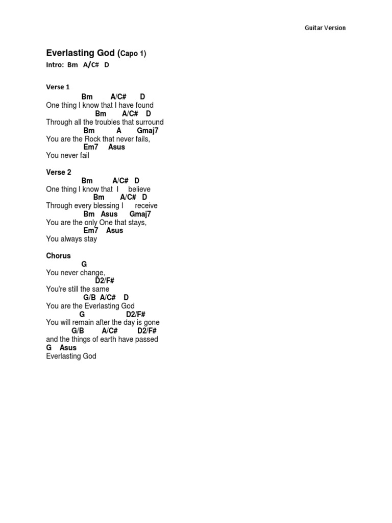 Everlasting Guitar Chords