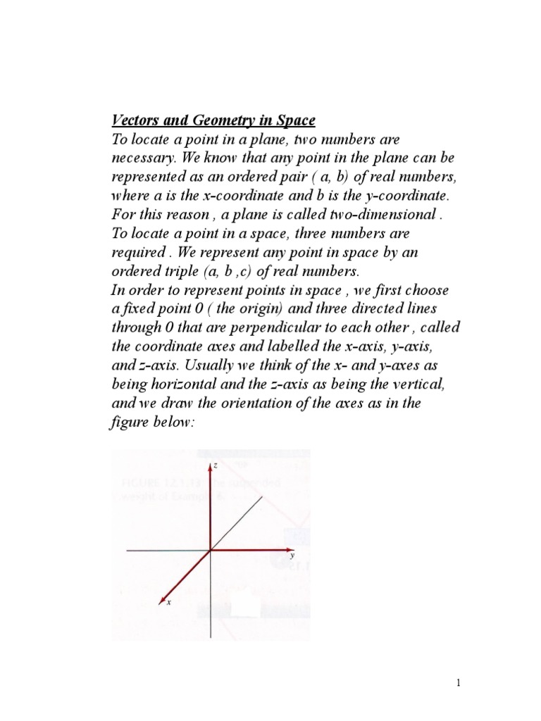 Chapter 10 - Vector and Geometry Space | PDF | Euclidean Vector | Line (Geometry)
