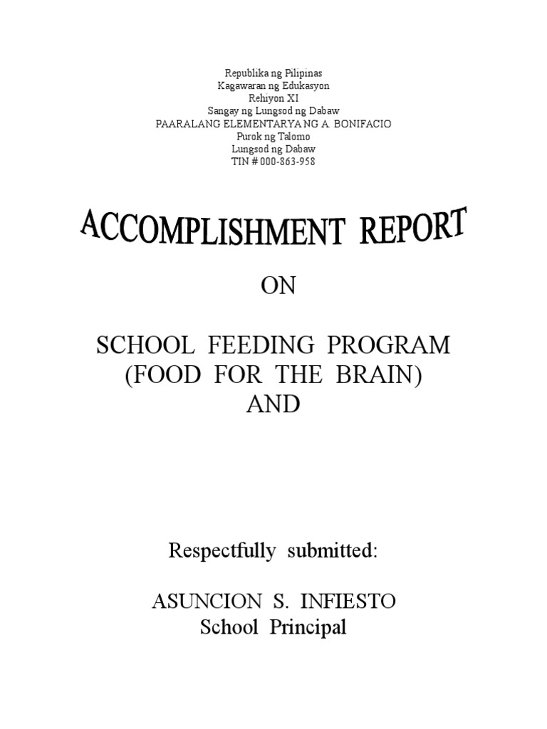 Accomplishment Report (Feeding and Reading) | Malnutrition | Nutrition
