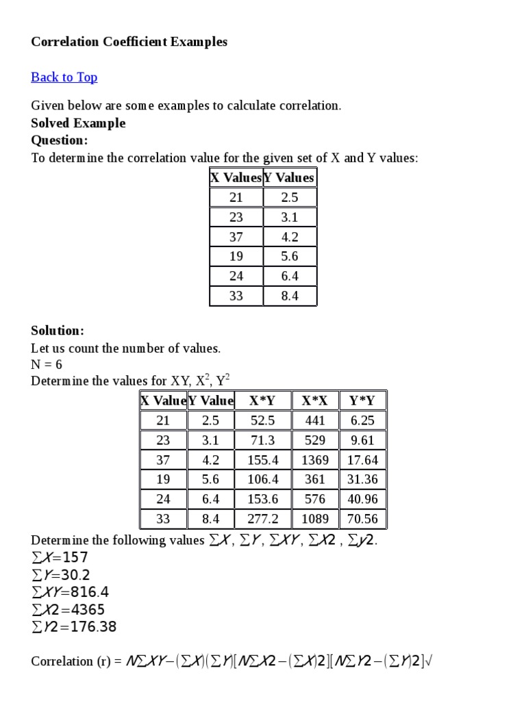 Correlation Coefficient | PDF | Correlation And Dependence | Mean