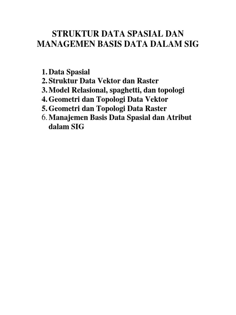 Struktur Data Spasial dalam SIG | PDF