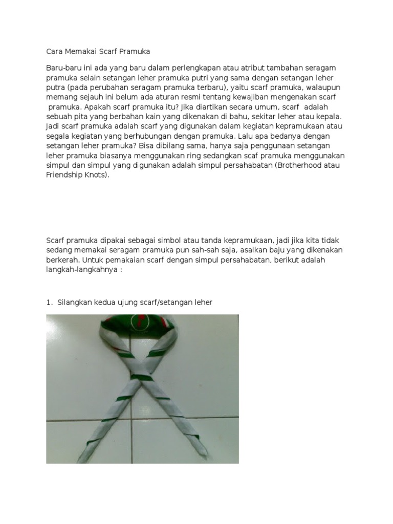 Cara Memakai Scarf Pramuka | PDF