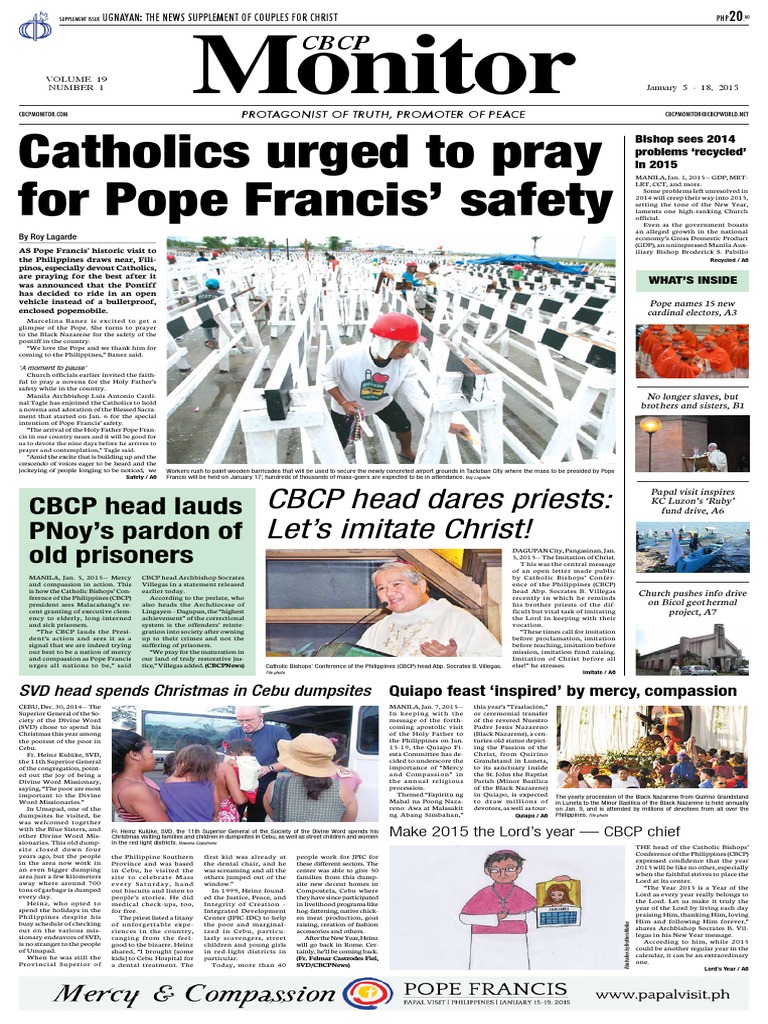 Pope Francis' Visit: Safety Prayers Urged | PDF | Pope Francis ...