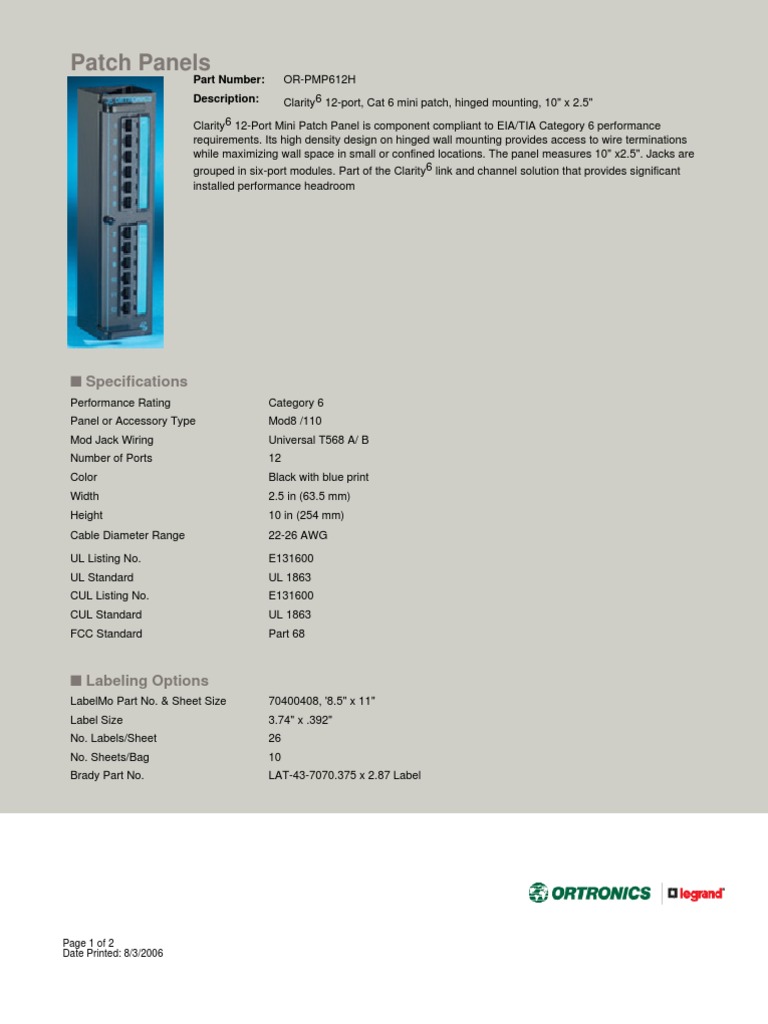 Patch Panels | PDF | Printed Circuit Board | Equipment