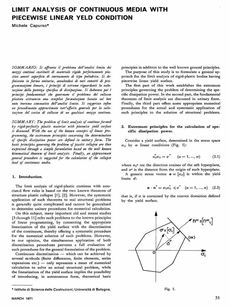 Capurso - Limit Analysis of Continuous Media With Piecewise Linear ... Capurso - Limit Analysis of Continuous Media With Piecewise Linear ...