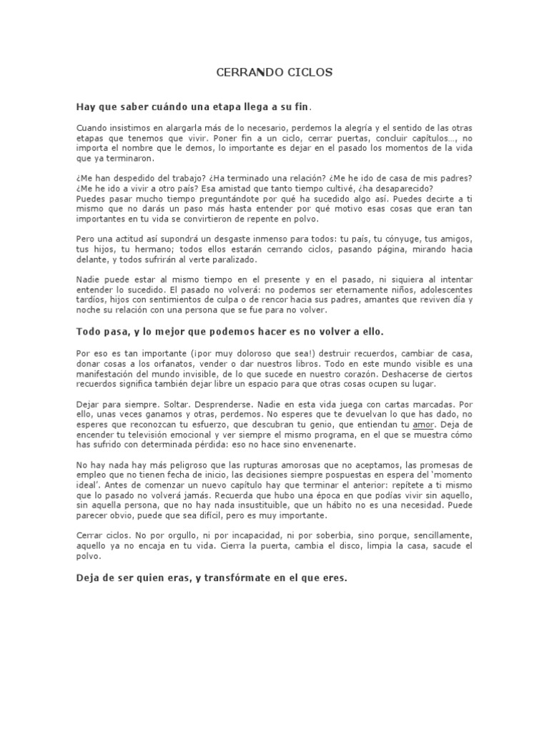 Cerrando Ciclos | PDF