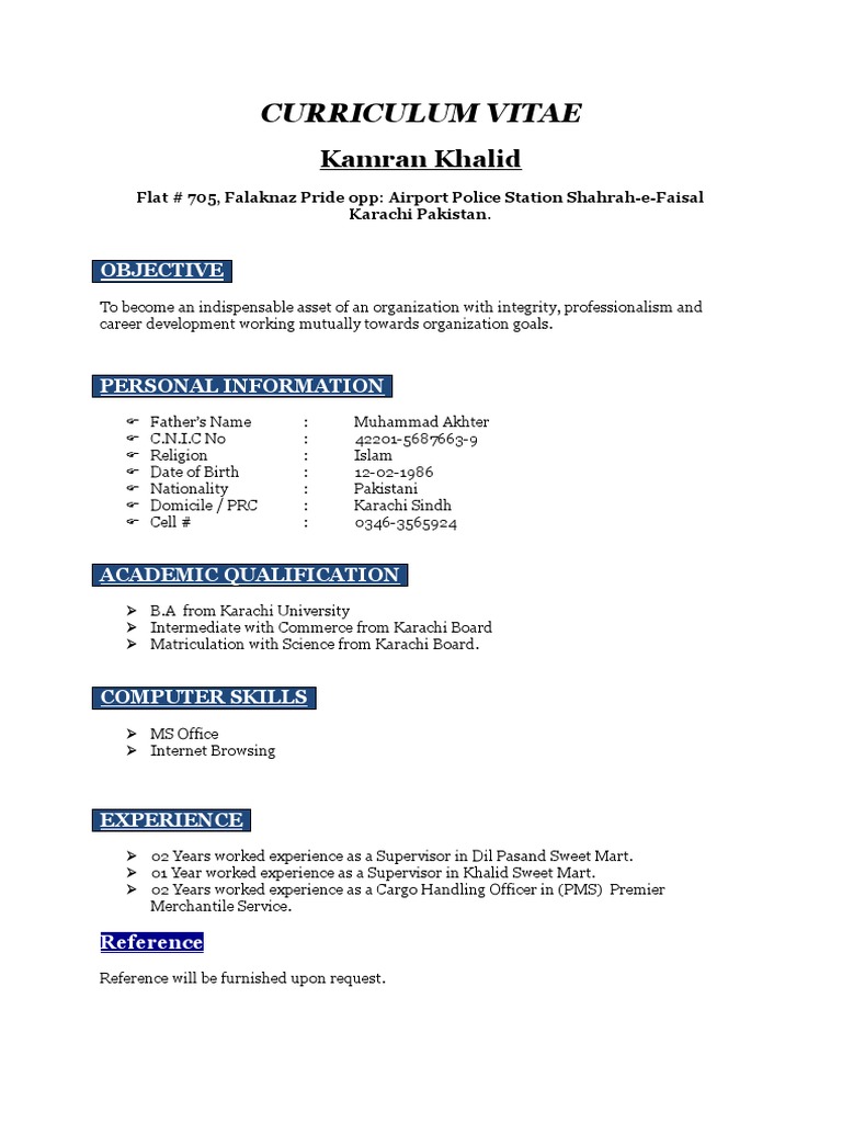 Kamran Khalid's Professional CV | PDF