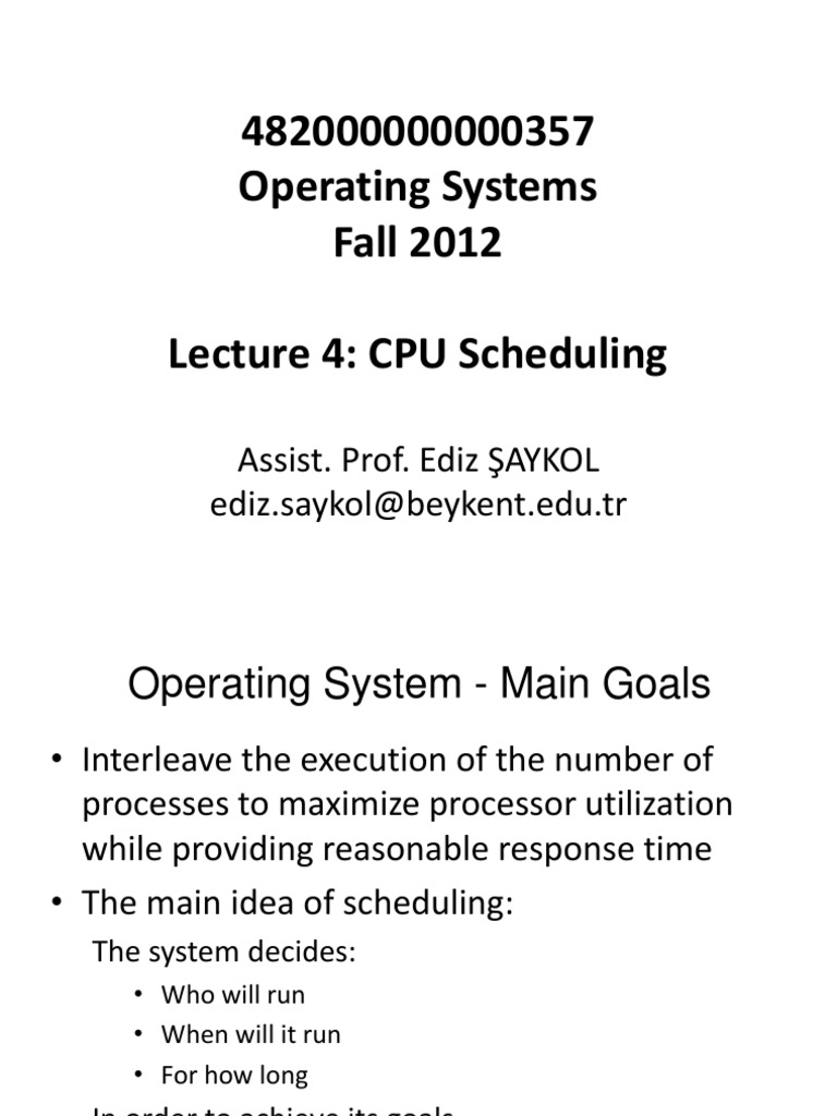 Lecture03 Os 13fall | PDF | Scheduling (Computing) | Areas Of Computer Science