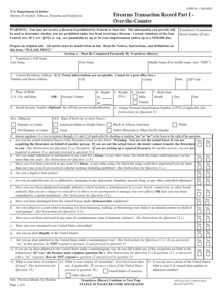 ATF Form 4473 | PDF