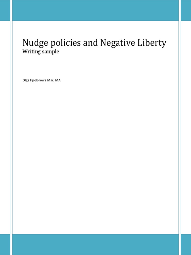 Nudge Policies and Negative Liberty by Olga Fjodorowa (2013) | PDF ...