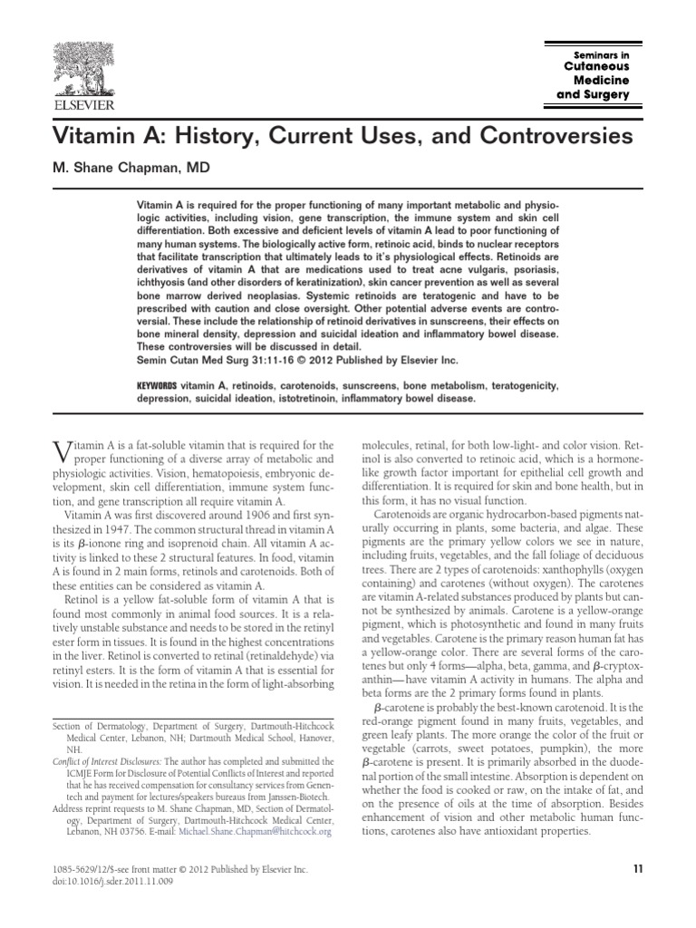 SCMS Vol31 No1 Vitamin A | PDF | Vitamin A | Inflammatory Bowel Disease