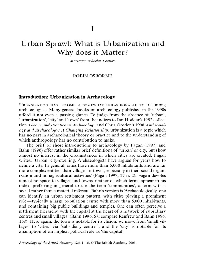 Robin Osborne, Urban Sprawl: What Is Urbanization and Why Does It ...