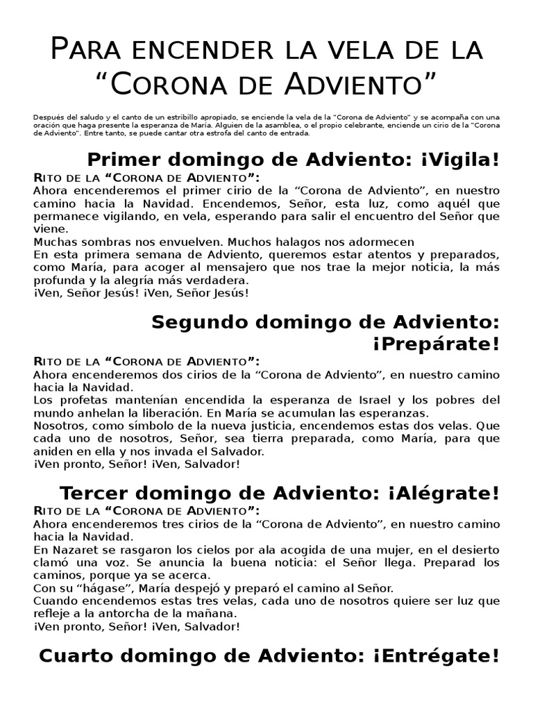 Corona de Adviento | PDF | Adviento | Navidad
