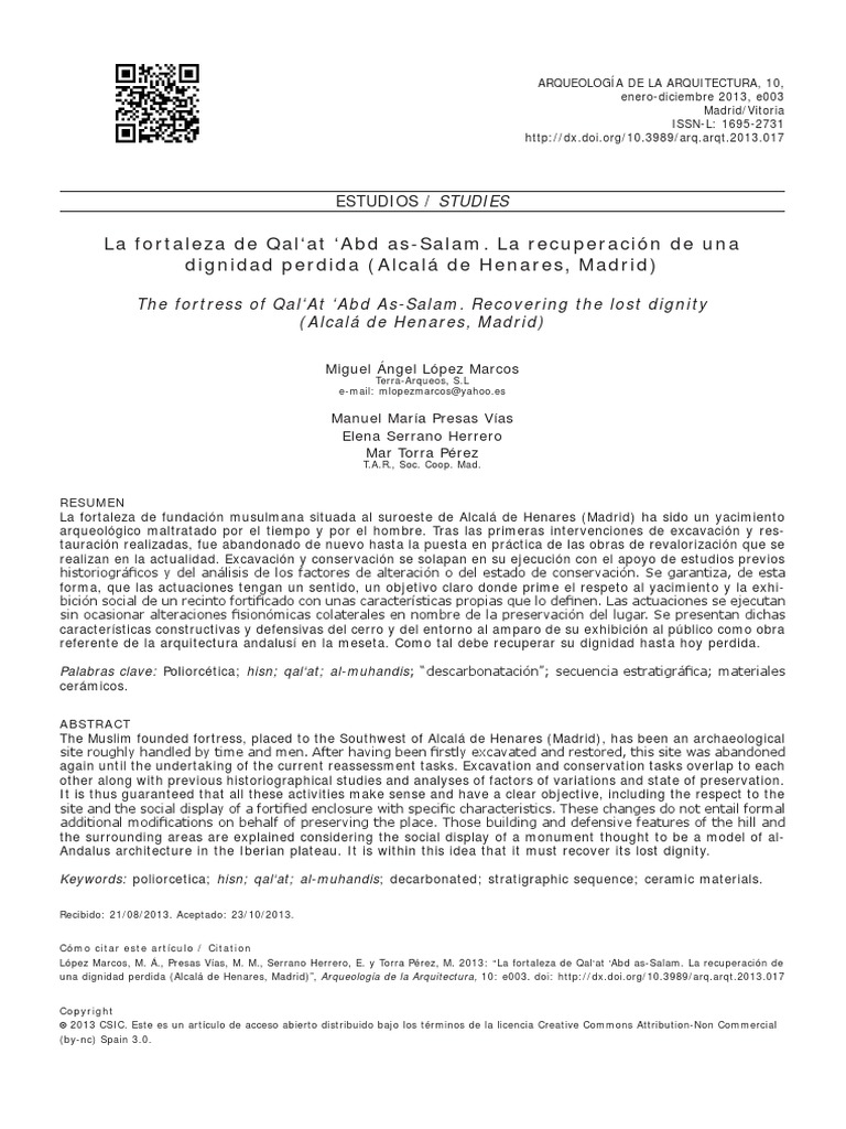 La Fortaleza de Qal'at 'Abd As-Salam. Alcalá de Henares | PDF | Madrid | Castillo