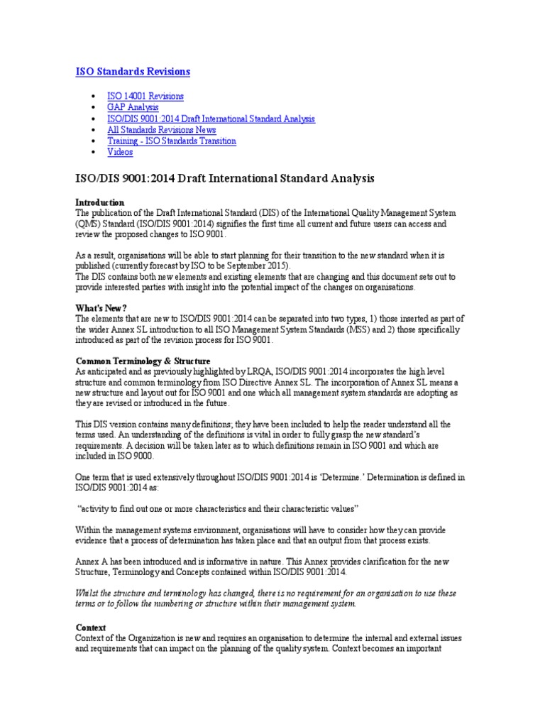 ISO Standards Revisions | PDF | Iso 9000 | Business Process