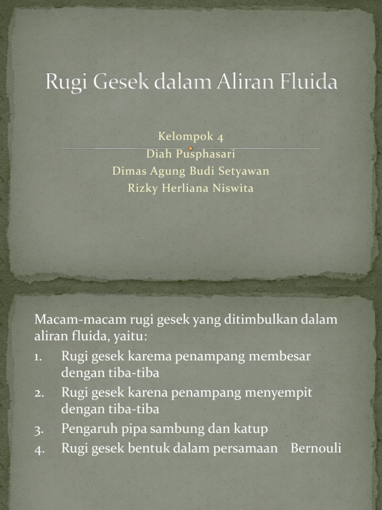 Rugi Gesek dalam Aliran Fluida | PDF | Sains & Matematika