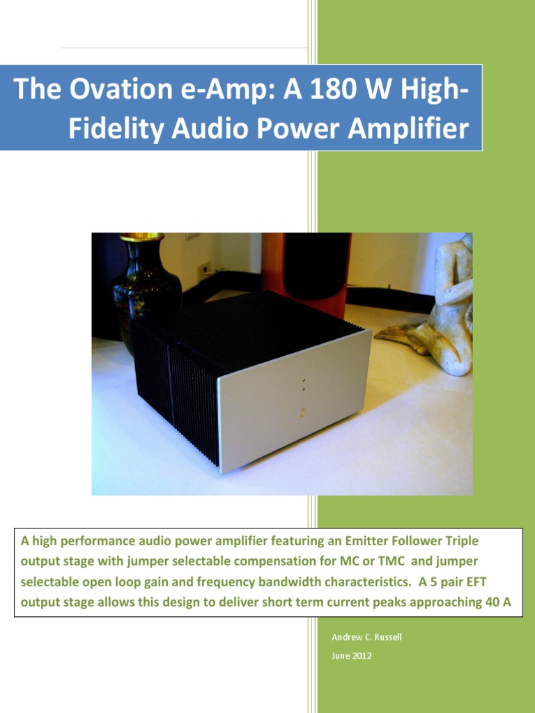 The Ovation E-Amp: A 180 W High-Fidelity Audio Power Amplifier | PDF ...