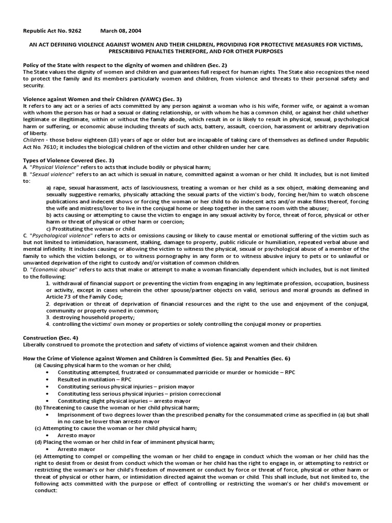 VAWC Report on Legal Counseling | Domestic Violence | Violence