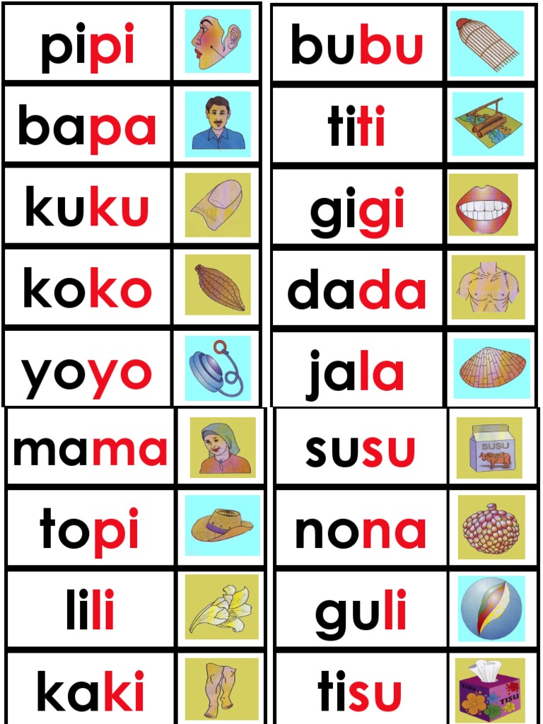 Ficha De Perkataan Kvkv En Pdf Online - Riset