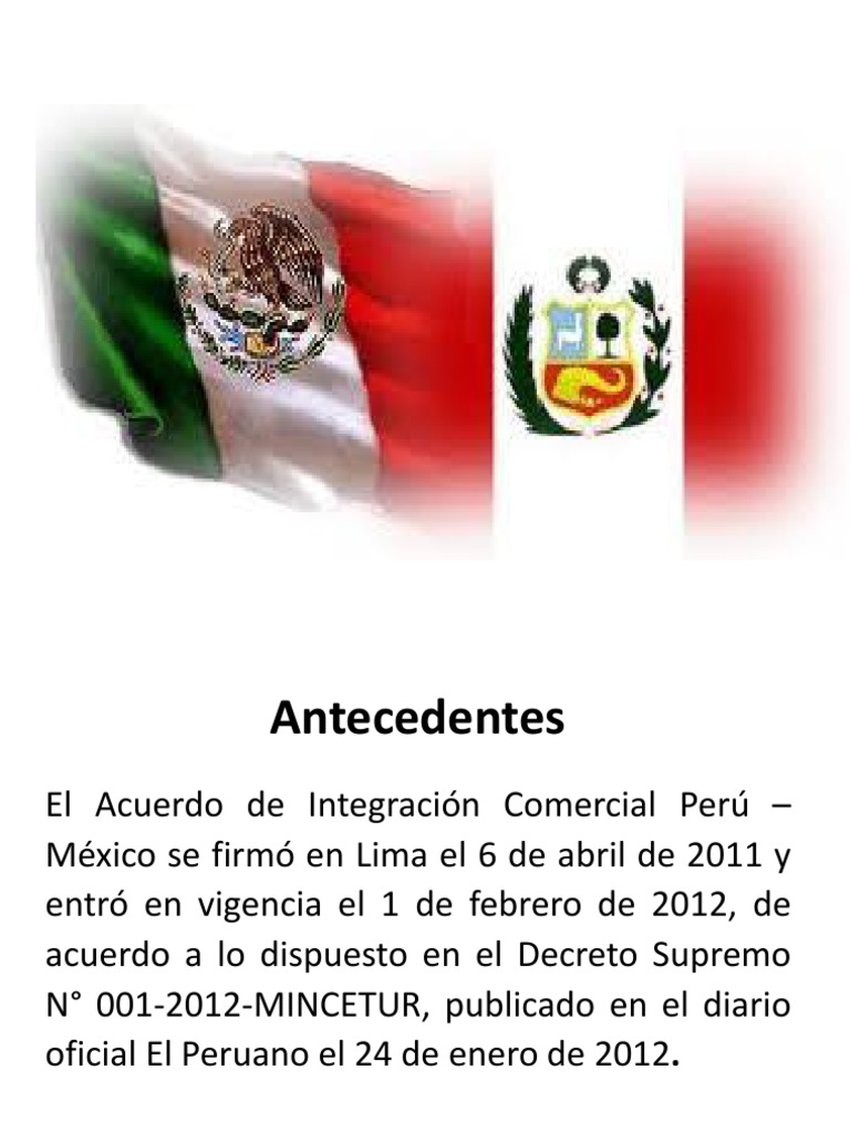 El Tratado de Libre Comercio entre Perú y México: Antecedentes ...
