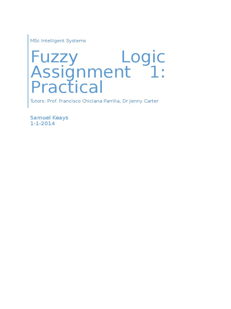 Fuzzy Logic Assignment 1 | PDF | Fuzzy Logic | Function (Mathematics)