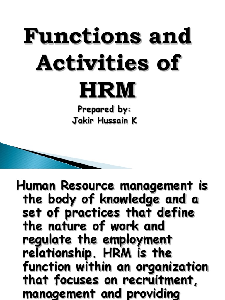 Key Functions of Human Resource Management | PDF | Human Resource ...