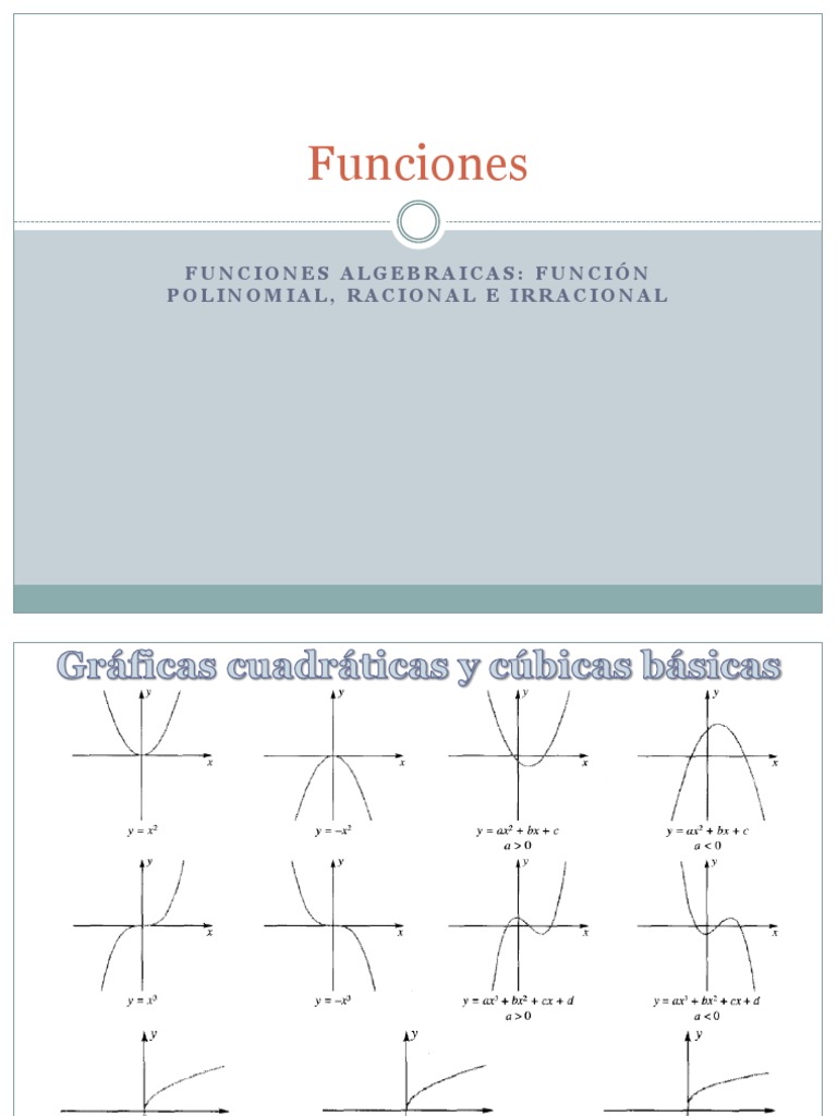 Funciones Polinomiales, Racionales e Irracionales | PDF | Número ...
