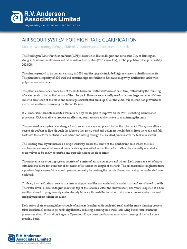 Air Scouring System For Lamella Settler | PDF | Hydraulic Engineering ...