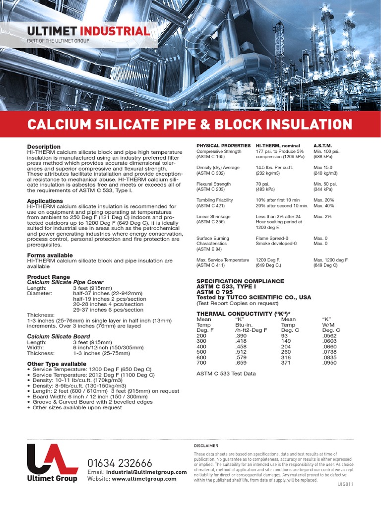 Calcium Silicate Pipe & Block Insulation Calcium Silicate Pipe & Block ...