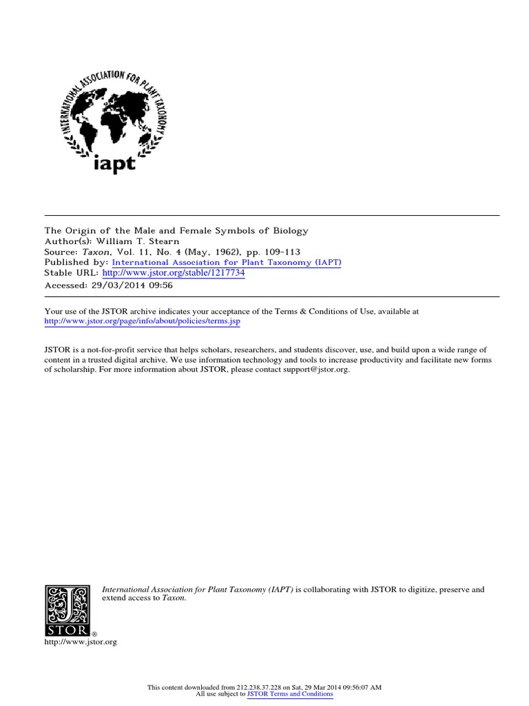 Male Female Symbol | PDF | Taxonomy (Biology) | Science